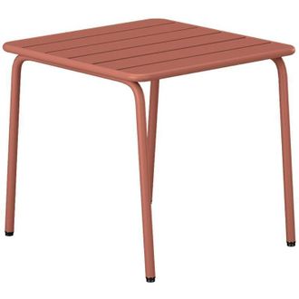 Vente-Unique Table dappoint de jardin en m&eacute;tal carr&eacute;e - Terracotta - MIRMANDE de MYLIA