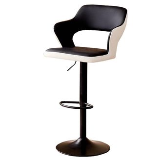 Generic Moderne, h&ouml;henverstellbare Barhocker aus PU-Leder - Schwarze Drehhocker in Tresenh&ouml;he mit R&uuml;ckenlehne und Armlehnen f&uuml;r K&uuml;che, Esszimmer, Kneipe und C