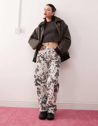 Collusion X002 - Jean baggy &agrave; imprim&eacute; animal-Multicolore