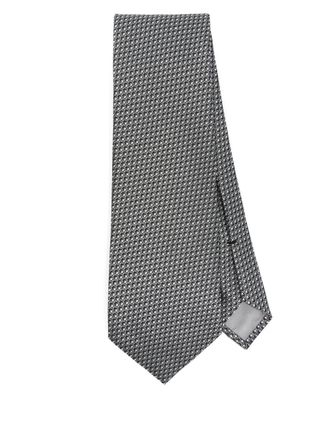 Tom Ford cravate &agrave; motif en jacquard - Gris