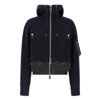 sacai Sponge Double-layer Bomberjacke - - Jackets - Damen - Blau - S