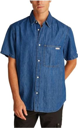 Calvin Klein Jeans Homme, Chemises, Bleu, Taille: XL Chemise en Denim Bleu &agrave; Manches Longues