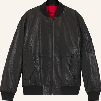 HUGO BOSS Hugo Lederjacke Lude Regular Fit schwarz