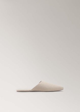 Mango Chaussons ouverts &agrave; larri&egrave;re en tissu naturel vert - Femme - 36 - MANGO