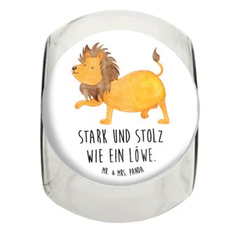 Mr. & Mrs. Panda Bonbonglas Sternzeichen L&ouml;we L 870ml - Geschenk, L&ouml;we Geschenk, Gew&uuml;rzdose, Geschenk Juli, Horoskop, Aufbewahrungsdose, Vorratsdose