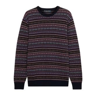 Brooks Brothers Fair Isle Pullover aus Lammwolle mit Rundhalsausschnitt - - Knitwear - Herren - Mehrfarbig - M