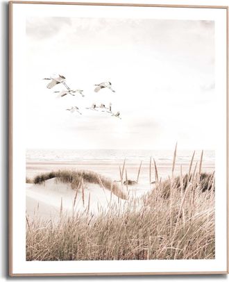 Reinders Gerahmtes Bild, Kraniche, Wohnzimmer, Bilder, Wanddeko, Room Decor, MDF, Beige, 50 x 40