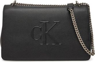 Calvin Klein Jeans Handtasche Sculpted Ew Flap Conv Chain LV04K3035G Schwarz