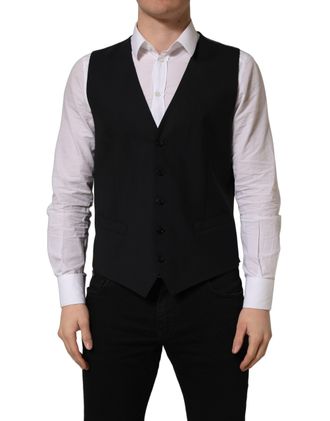 Dolce & Gabbana Virgin Wool Vest - Black