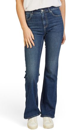 Only Jeans Damen Weites Bein Stretch Flared Fit ONLBLUSH Mid Waist Bootcut Jeanshose Hose Denim, Größe:XXL/32, Farbe:Dark Blue Denim (15349169)