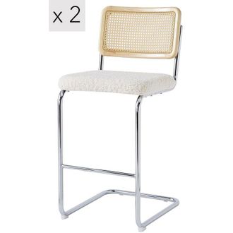 Nordlys Nordlys - Lot de 2 Tabourets de Bar Metal Cannage Industriels