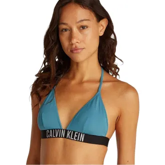 Calvin Klein Bikini Oberteil f&uuml;r Damen, dreieckige K&ouml;rbchen (Blaugrau)