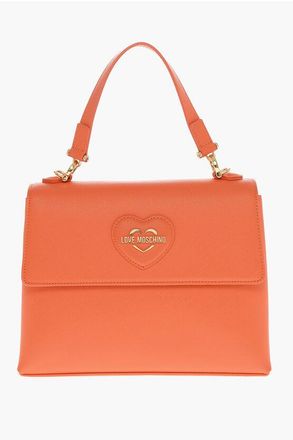 Moschino LOVE Saffiano Faux Leather Hande Bag with Removable Shoulder size Unic