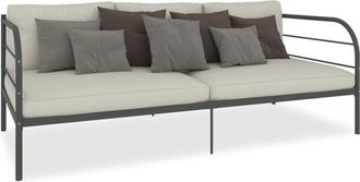 vidaXL Tagesbett-Rahmen Grau Metall 90&times;200 cm Vidaxl