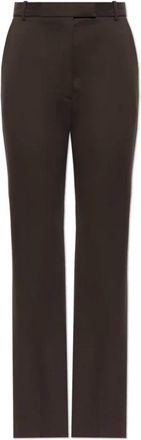 Alexander McQueen Woll Anzughose mit Falten - - Trousers - Damen - Braun - XS