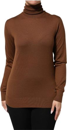 Dolce & Gabbana Femme, Pulls, Brun, Taille: 34 FR Turtle Neck Pullover