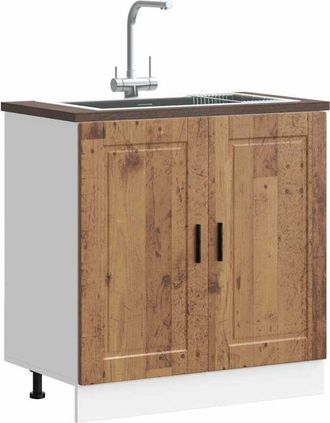 vidaXL Sp&uuml;lenunterschrank Porto Altholz-Optik 80x46x81,5 cm - Vidaxl