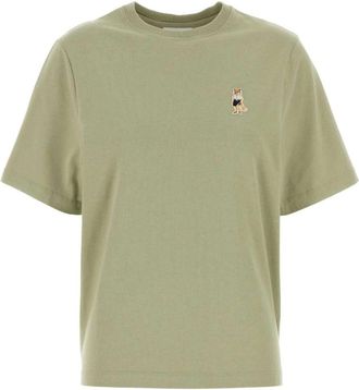 Maison Kitsun&eacute; Femme, Tops, Vert, Taille: 36 FR Dressed Fox Comfort Tee-Shirt