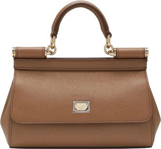 Dolce & Gabbana Femme, Sacs, Brun, Taille: ONE Size Small Sicily Handbag