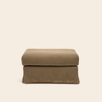 Madura Pouf Claribel Toile Brun chaud - MARRON