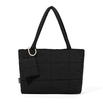 Generic Sac &agrave; main matelass&eacute; tendance et l&eacute;ger sous les bras pour femme, travail, shopping, voyage, quotidien, Noir, 340x100x280mm