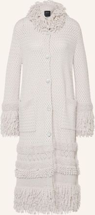 Marc Cain Strickmantel Mit Cashmere Und Pailletten grau