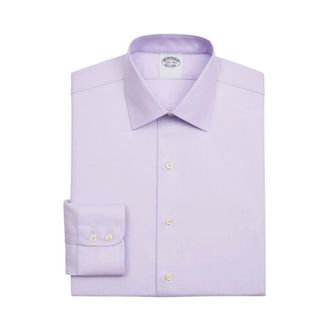 Brooks Brothers Chemise ajust&eacute;e en coton infroissable avec col Ainsley - Homme - Chemises - Violet - Taille: XS