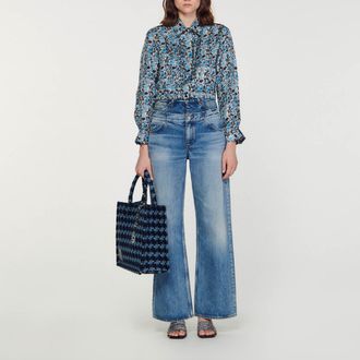 Sandro Kurze Hemdbluse aus Seide