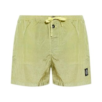 Stone Island Homme, Maillots de bain, Vert, Taille: L Short de bain &agrave; patch logo
