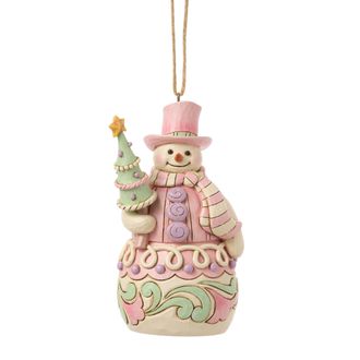 Enesco Jim Shore Heartwood Creek Sweets Schneemann h&auml;lt einen Weihnachtsbaum, h&auml;ngende Ornamente, 10 cm, Mehrfarbig