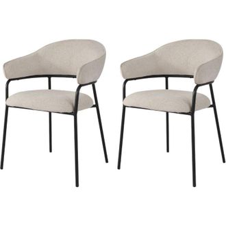 Mobili Rebecca Mobili Rebecca - St&uuml;hle Rebecca Mobili Bakla 82,5x57x56,5 Polyestergewebe Stahl Perlwei&szlig; Schwarz Modern set 2 St&uuml;ck