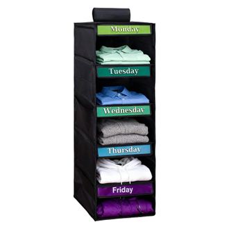 Generic Kleider-Organizer | Aufbewahrungstasche f&uuml;r Kleidung mit 5 Ablagen | Wochen-Organizer | f&uuml;r Schlafzimmer, Schule, Schrank, Kleiderschrank