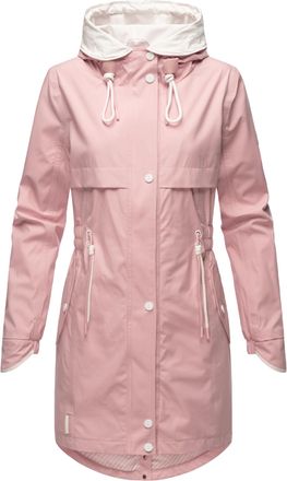 Navahoo Leichter Damen &Uuml;bergangsmantel Langer Parka mit Kapuze Xankaa Powder Rose Gr. 3XL