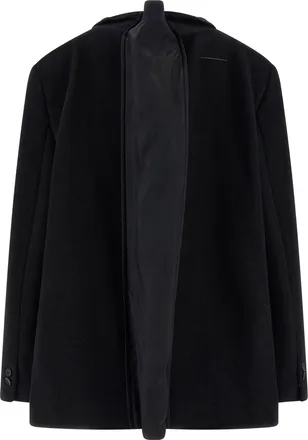 Maison Margiela Wool with Back Panel Design Blazer - Black