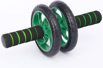 TOPBATHY Doppelrad Bauchroller mit Automatischem Rückprall Rutschfest Leise Fitnessgerät für Heimtraining Inkl Kniematte Stabiler Bauchmuskeltrainer für Effekt