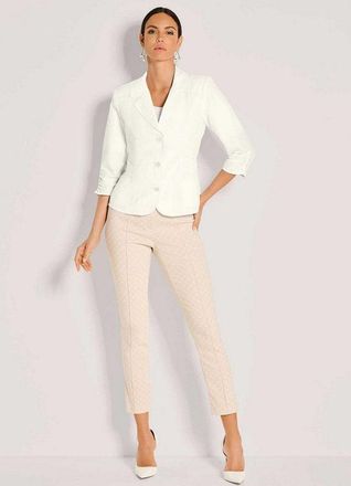 Madeleine Langarmshirt Sommerleichte Jacke mit Reverskragen Taillierte Blazerjacke mit 3/4-&Auml;rmeln und Taschen