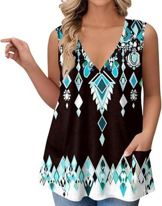 Generic Debardeur Femme Chic et &eacute;l&eacute;gant Chemisier sans Manche R&eacute;tro D&eacute;bardeur Blanc Grande Taille Crop Top ete Haut Chic et Elegant Caraco Vetement Femme ete 