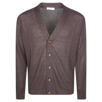 Daniele Fiesoli Homme, Pulls, Brun, Taille: S Cardigan Misto Lino