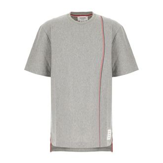 Thom Browne L&auml;ssiges Baumwoll-T-Shirt f&uuml;r M&auml;nner - - Tops - Herren - Grau - 2XL
