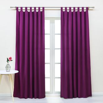 Joyswahl Blickdichte Gardinen Blickdicht Vorhang für Schlafzimmer »Gisela« Schals Fenster Verdunkelungsvorhang mit Schlaufen BxH 140x175cm Beere 2er Set