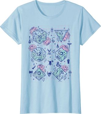 Dungeons & Dragons Floral Dice Grid T-Shirt