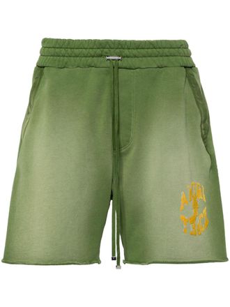 Amiri short de sport en coton &agrave; logo - Vert