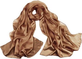 Alexis Leroy Foulard Femme Simili-Soie 90x90cm Carr&eacute; Multifonction Col/T&ecirc;te/Sac Uni 1 (Marron)