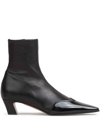 Khaite bottes en cuir verni - Noir