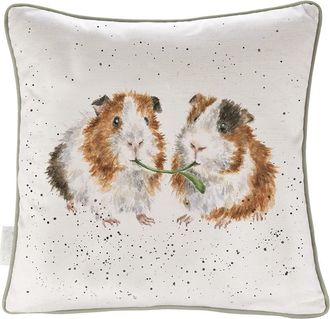 Wrendale Designs Kissen mit Meerschweinchen, Salat mit Aufschrift Be Friends