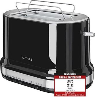Gutfels 2-Scheiben-Toaster TOAST 2010 S | Integrierter Brötchenaufsatz | Toast-Zentrierung | Perfektes Toast-Ergebnis | Krümelschublade | Höhenlift