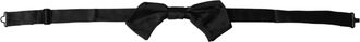 Dolce & Gabbana Black Satin Silk Adjustable Neck Men Bow Tie