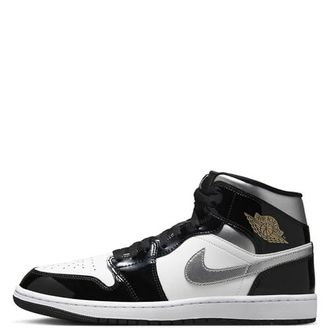 Nike Jordan Air Jordan 1 Mid SE Chaussures pour Homme (HV0789-010, Noir/Blanc/dor&eacute; m&eacute;tallique/Argent m&eacute;tallique), Noir/Blanc/dor&eacute; m&eacute;tallique/Argent m&eacute;tallique, 47