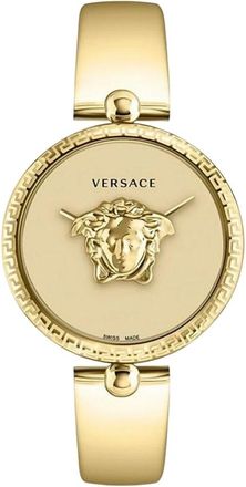 Versace Femme, Accessoires, Jaune, Taille: ONE Size Montre analogique &agrave; bo&icirc;tier rond