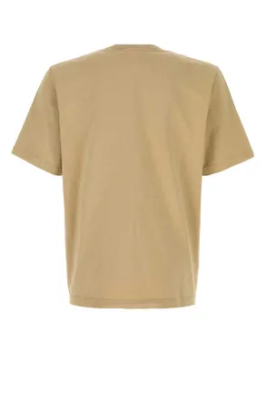 Maison Kitsun&eacute; Mens Beige Cotton T-Shirt Roastedalmond Exterior: Organic T-shirts And Polos